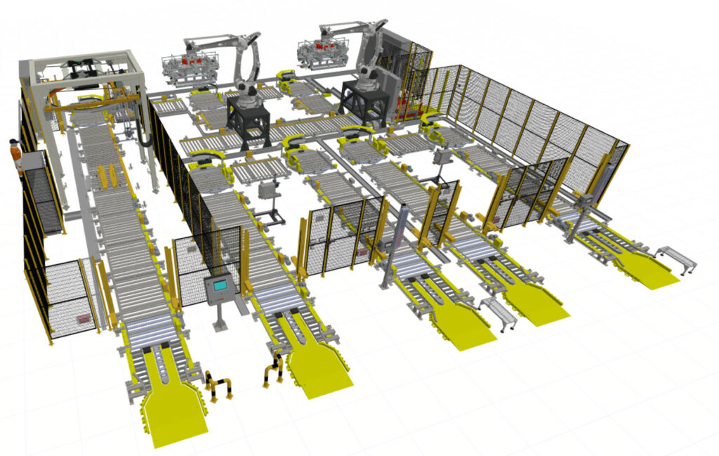Fruit and vegetable palletising and depalletising line - Proster